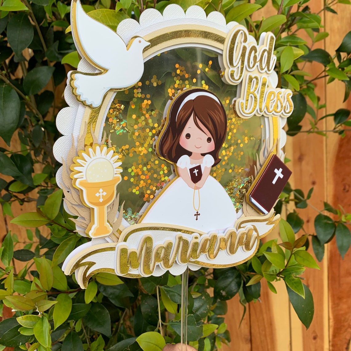 Topper de pastel de primera comunión Mi Primera Comunión | Etsy España