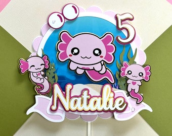 Axolotl CAKE TOPPER, Axolotl Party Decorations, Axolotl Theme Party ...