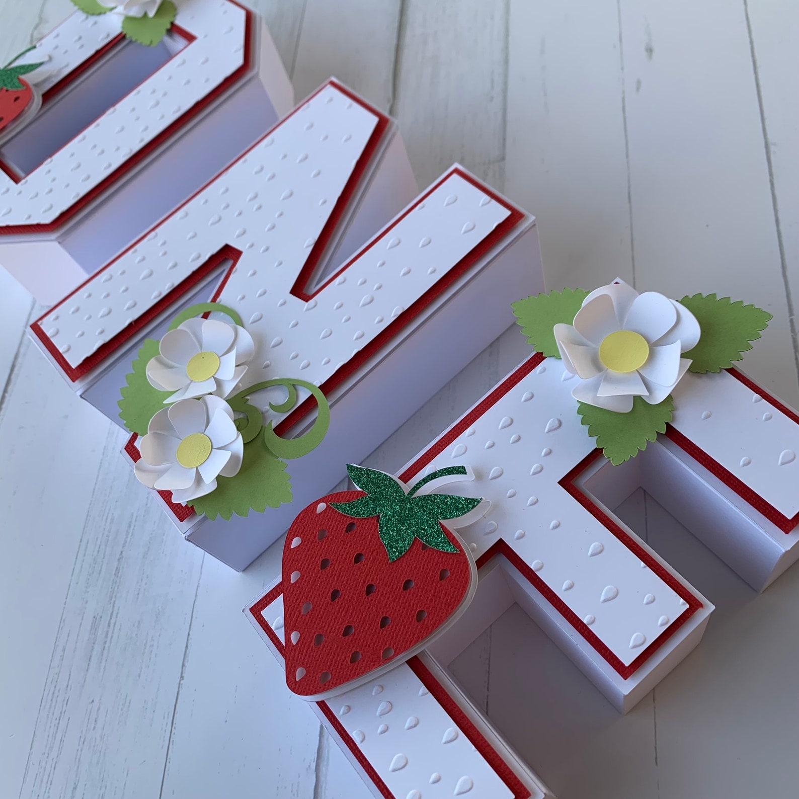 Strawberry 3D Letters, Party Decorations, Strawberry Birthday Party ...