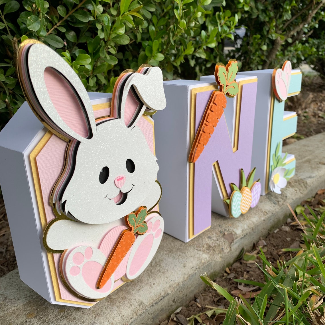 Easter 3D Letters Party Decorations Easter Birthday Party - Etsy