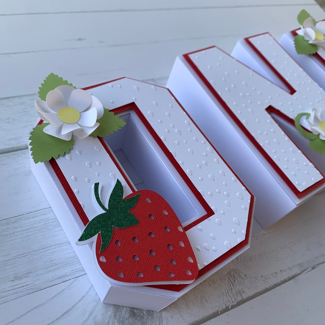 Strawberry 3D Letters, Party Decorations, Strawberry Birthday Party ...