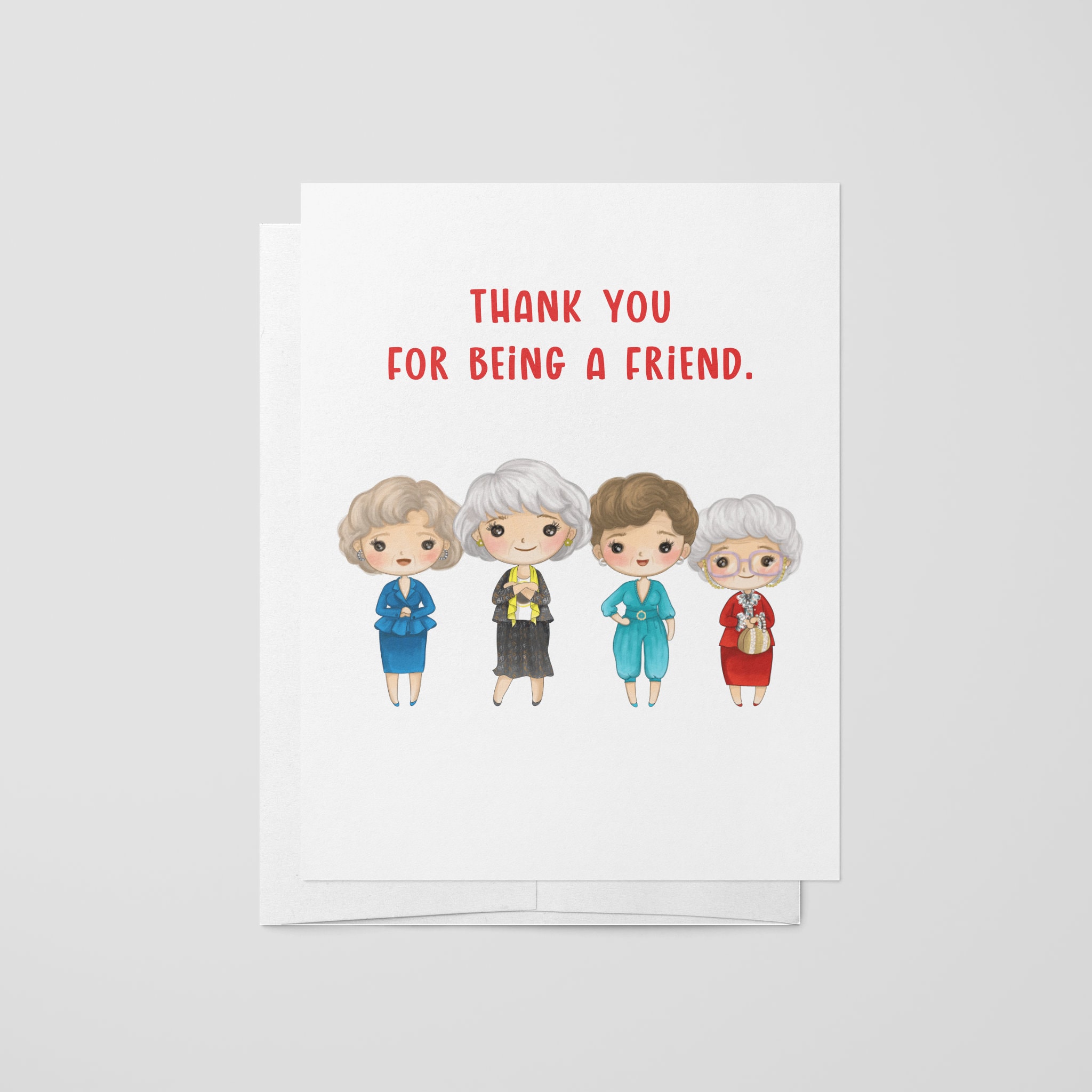 Simple Thank You Card, Thank You for Being a Friend, Friend Greeting ...