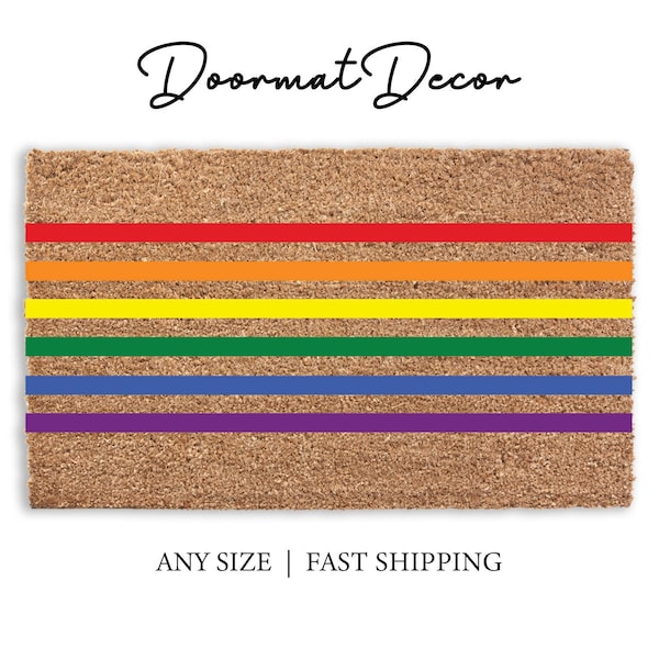 Rainbow Doormat - Etsy