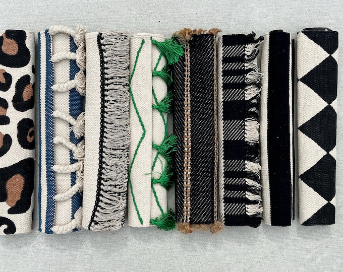 24x36 Inch Black and White Boho Rug Doormat Layering Rug Boho Rug ...