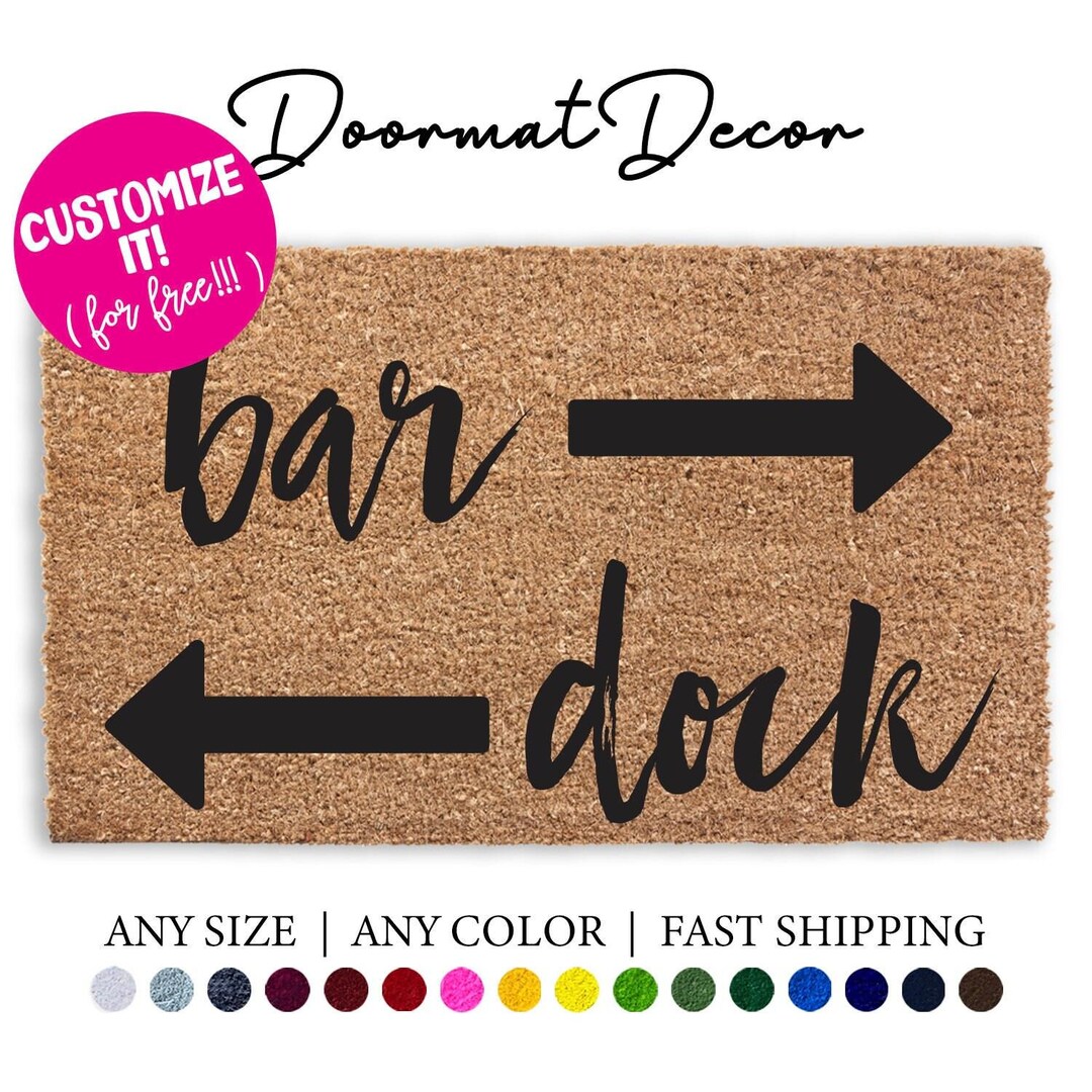 Beach Dock Arrows Doormat Custom Outdoor Welcome Mat for Lake House ...