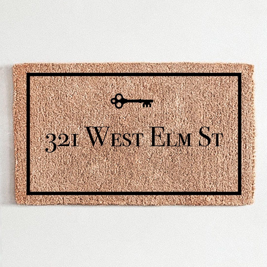 Custom Address Doormat - Personalized Welcome Mat With House Numbers ...