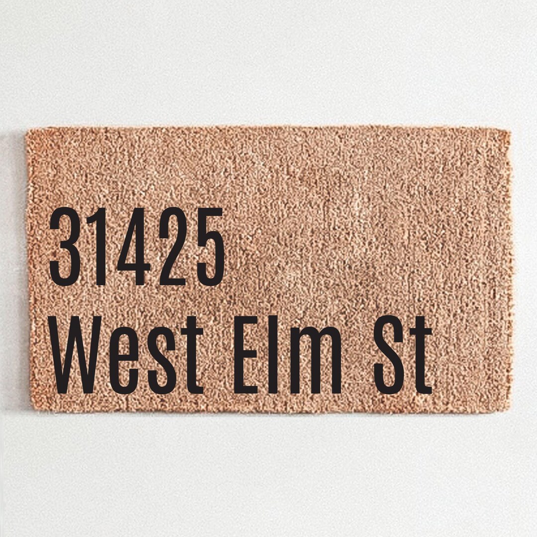 Custom Address Doormat Personalized Outdoor Welcome Mat Flocked Coir ...