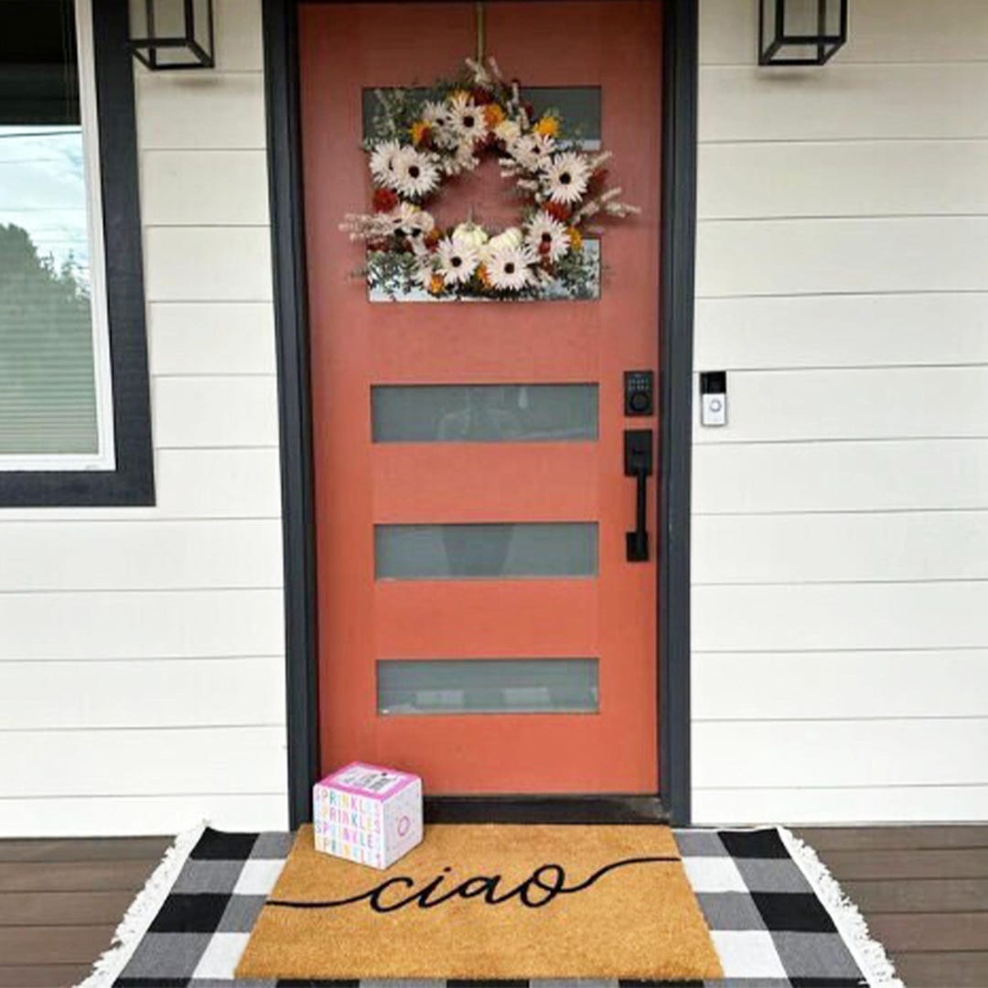 Ciao Flocked Coir Doormat Custom Italian Welcome Mat Personalized ...