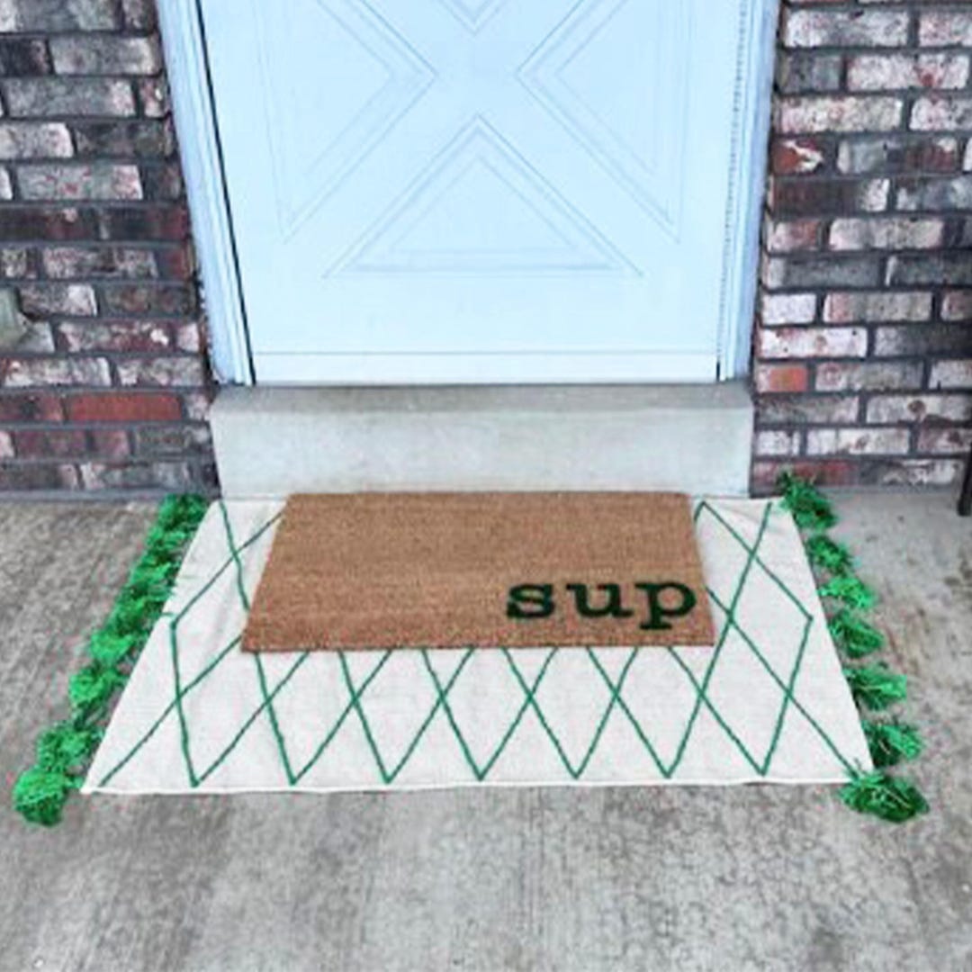 Sup Flocked Coir Doormat - Custom Welcome Mat Funny Housewarming Gift ...