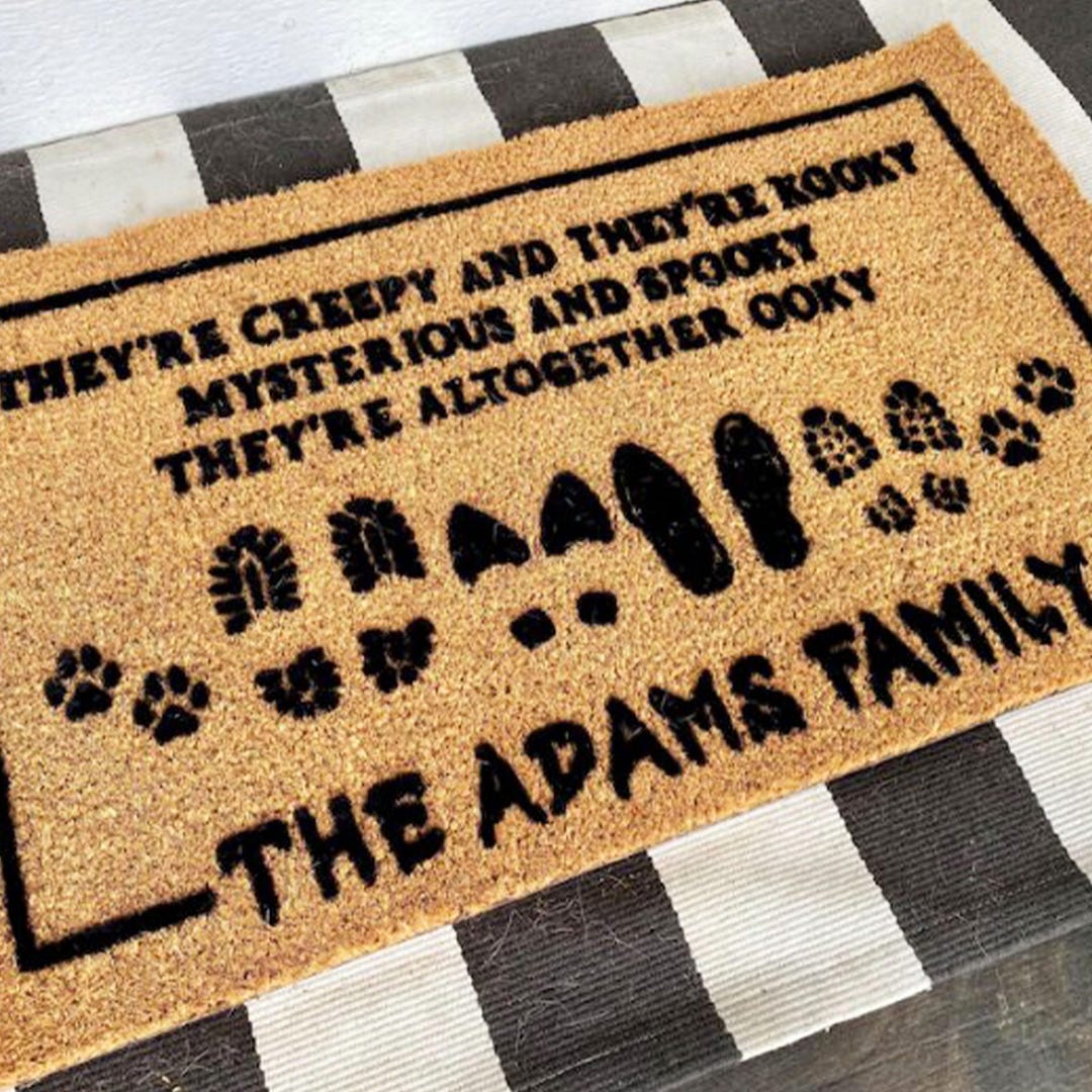 Personalized Flocked Coir Doormat With High Heel Paw Print Custom ...