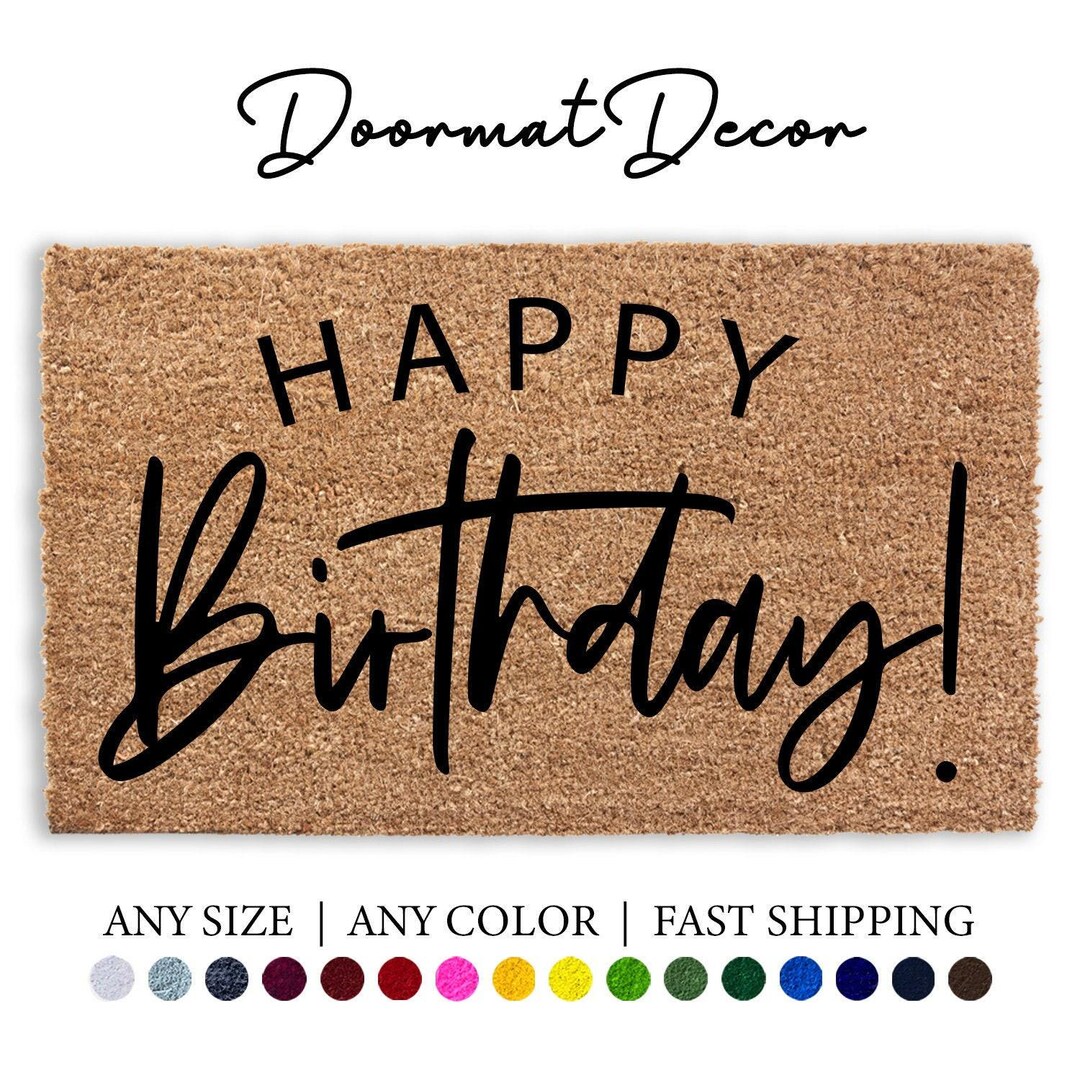 Happy Birthday Doormat Custom Outdoor Welcome Mat for Party Decor - Etsy