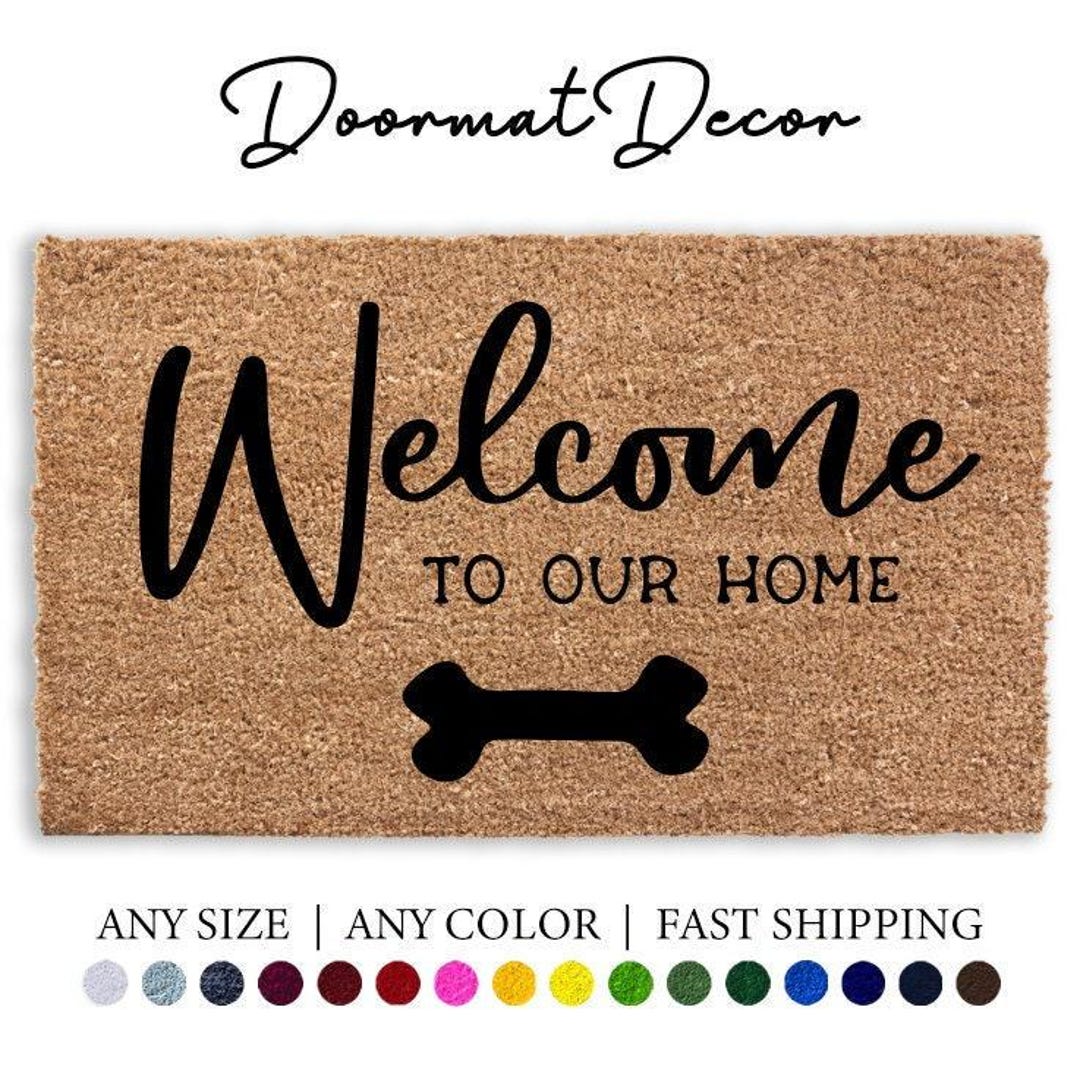 Dog Bone Doormat - Pet Lover Welcome Mat With Footprint Design for ...