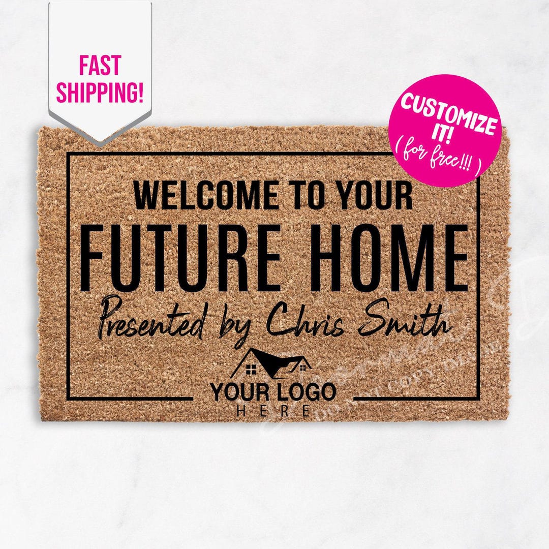 Welcome Home Doormat Real Estate Closing Gift Personalized Outdoor Mat ...