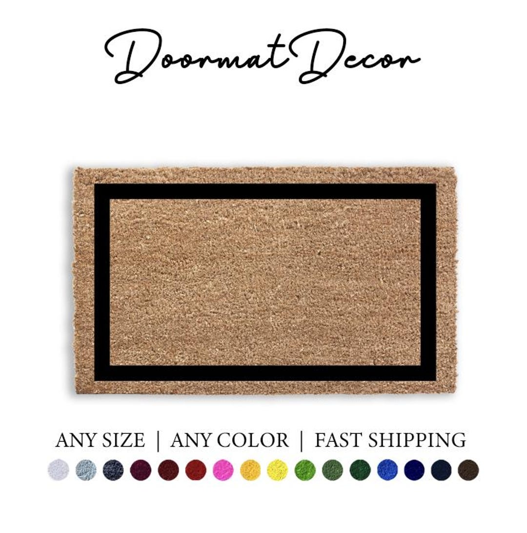Classic Border Doormat Outdoor Entryway Rug Flocked Coir Door Mat - Etsy
