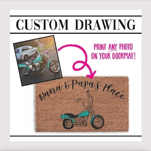 Custom Sketch Doormat Personalized Photo Drawing Unique Welcome Rug ...