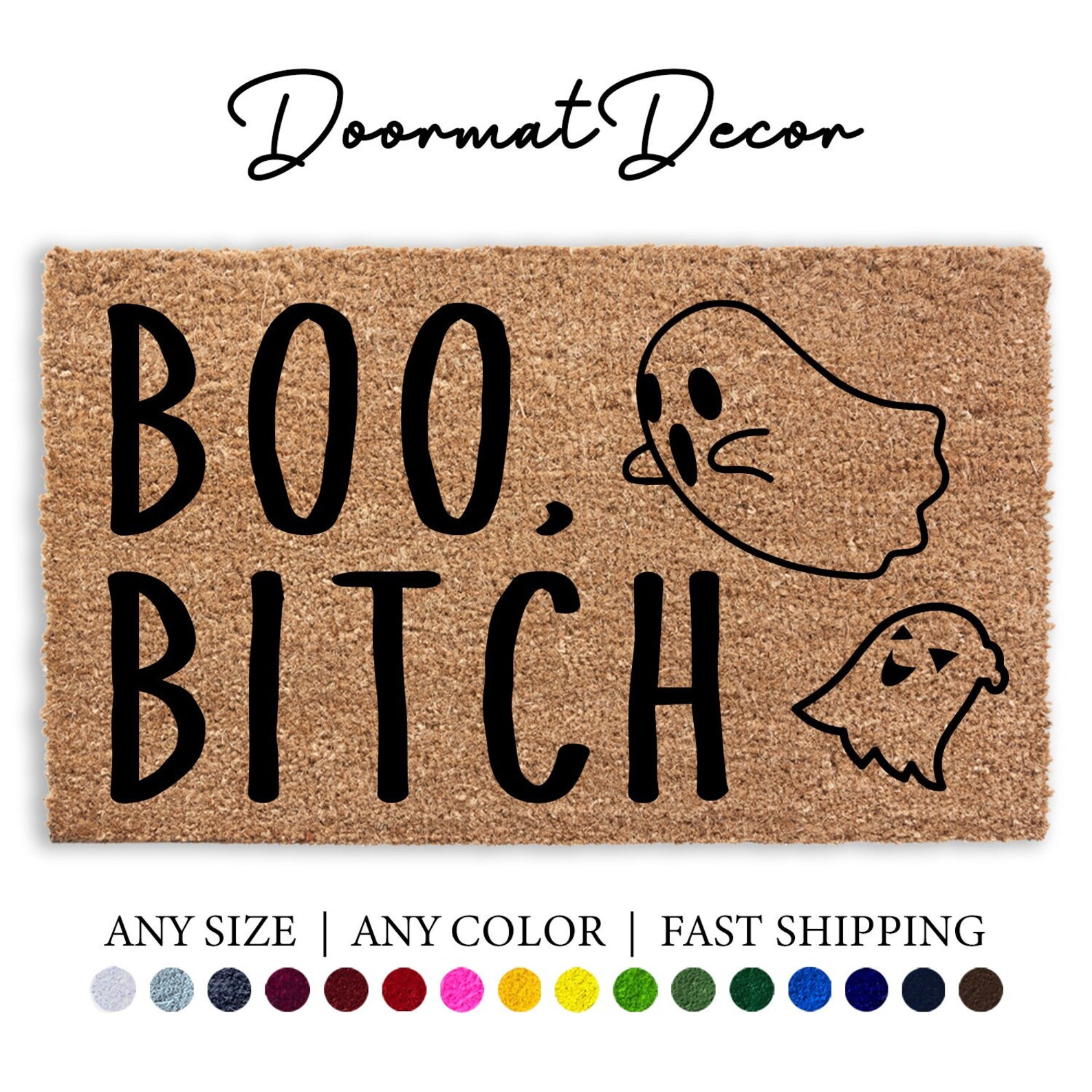 Boo Bitch Doormat Funny Ghost Door Mat Halloween | Etsy