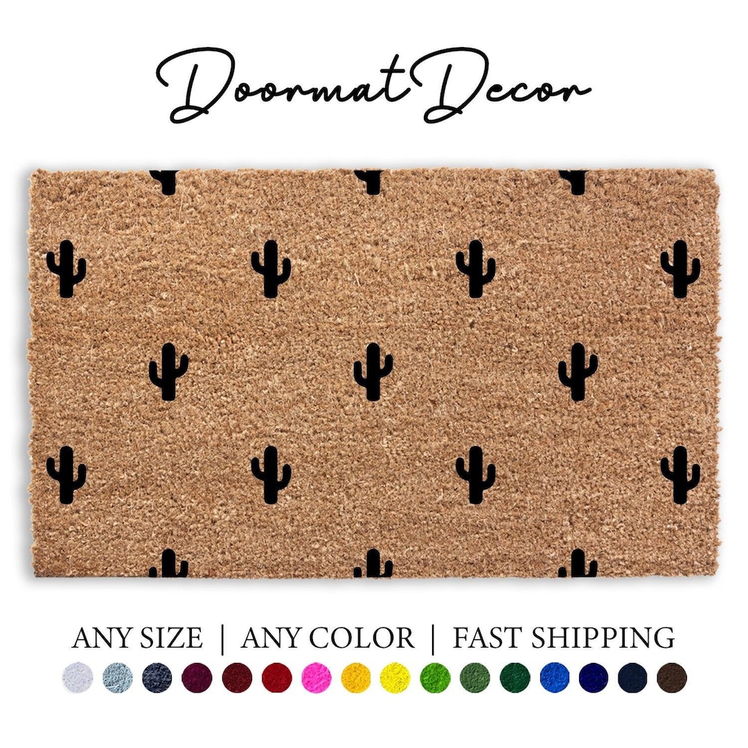 Cactus Pattern Coir Doormat Personalized Outdoor Welcome Mat Rug ...
