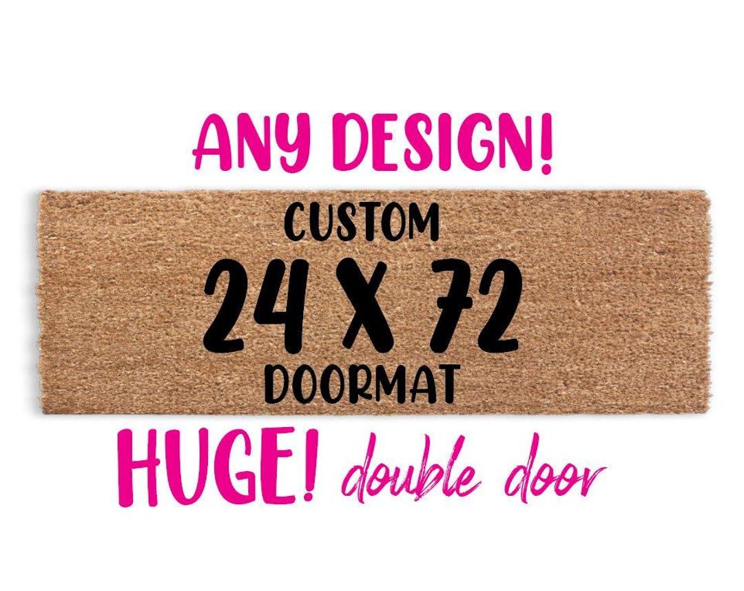 Personalized 24x72 Doormat Custom Welcome Mat for Double Doors Flocked ...
