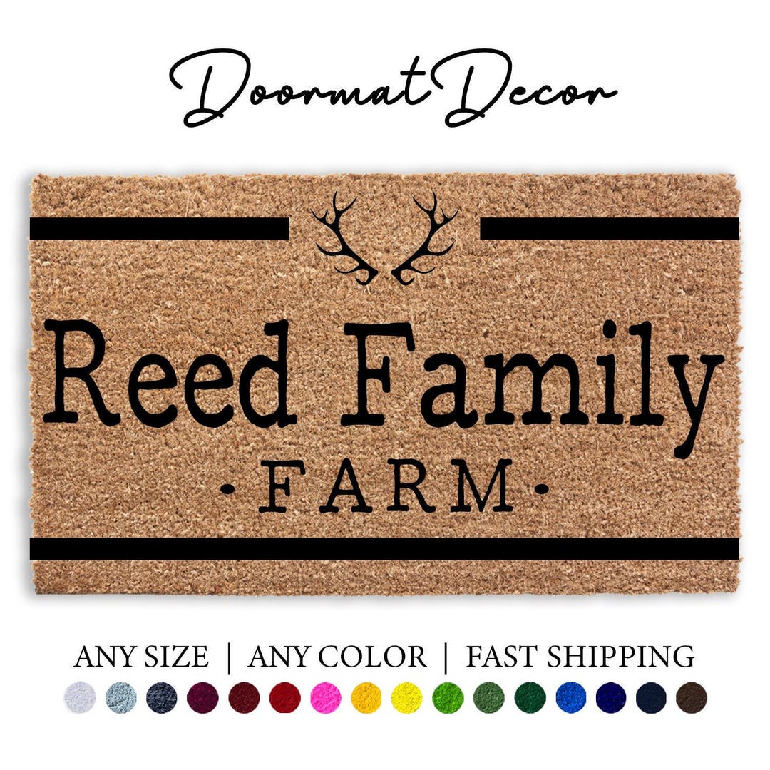 Custom Family Name Farm Doormat Personalized Outdoor Welcome Mat for ...