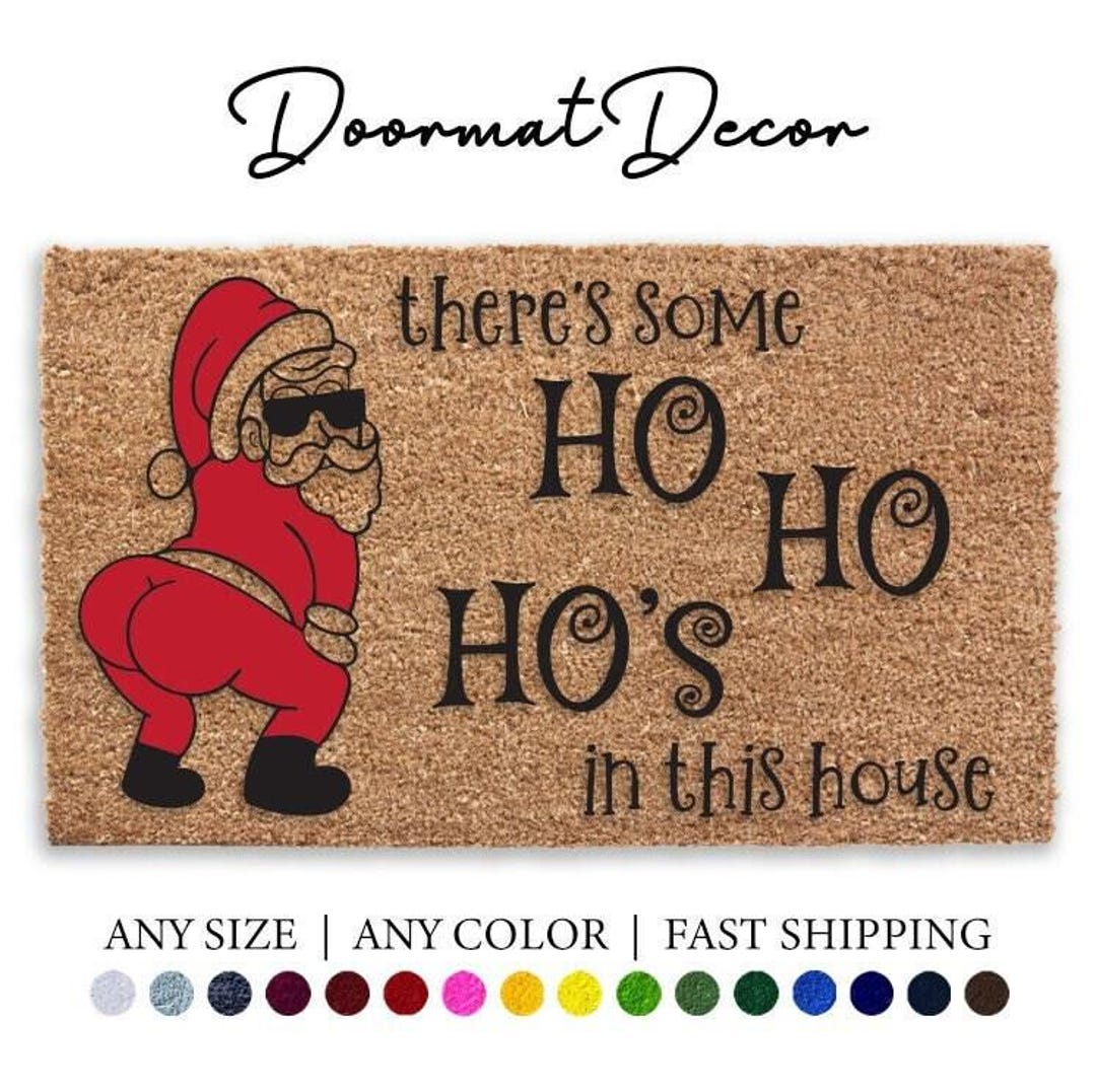 Twerking Santa Christmas Doormat Funny Holiday Rug Personalized Outdoor ...