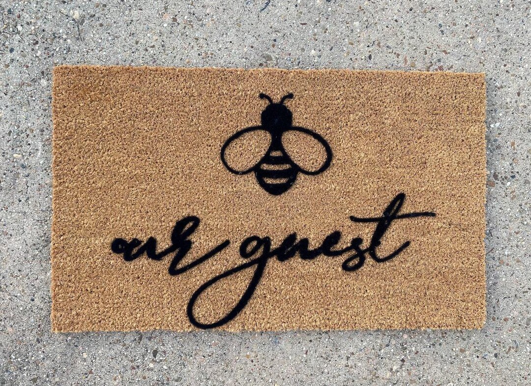 Bee Our Guest Coir Doormat Personalized Bumblebee Welcome Mat ...
