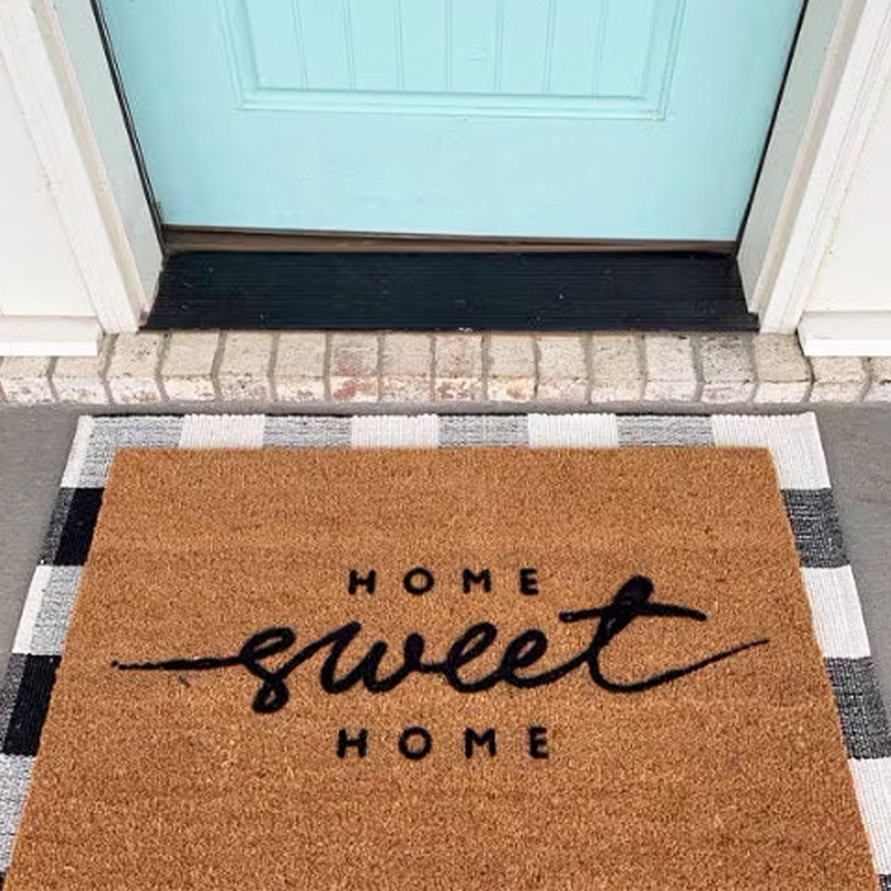 Home Sweet Home Doormat Flocked Coir Outdoor Welcome Mat Custom ...