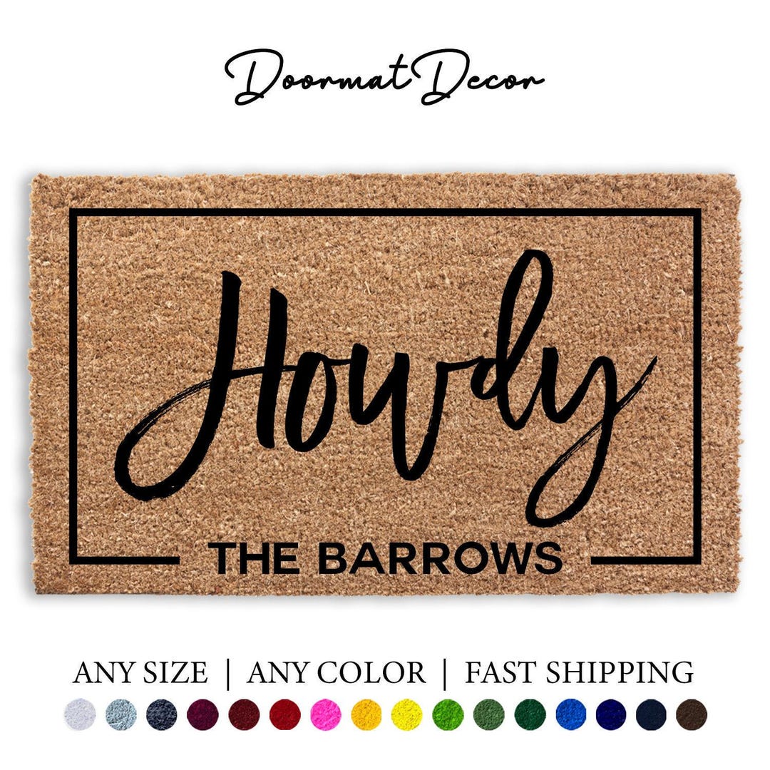 Howdy Texas AM Doormat Personalized Aggie Graduation Gift GIGEM ...