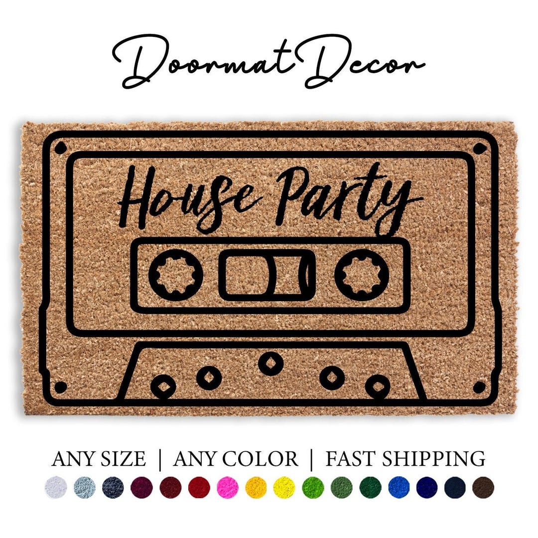 House Party Cassette Doormat Funny Music Studio Rug Personalized ...
