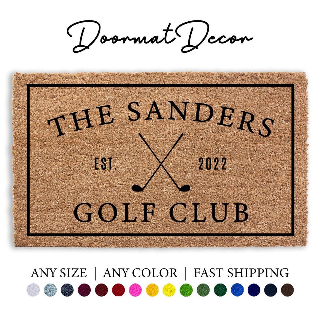 Personalized Golf Doormat Custom Welcome Mat for Golf Lovers Golf Team ...