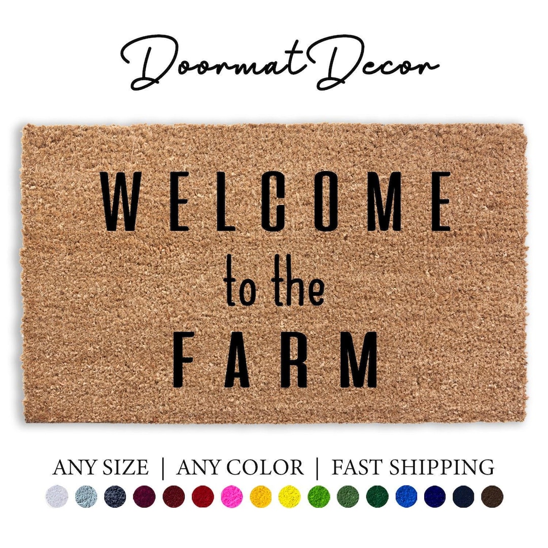 Welcome to the Farm Doormat Personalized Outdoor Mat for Cabin Country ...