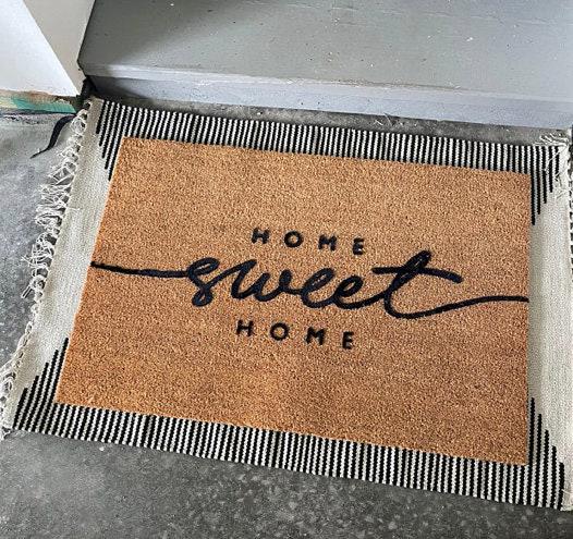 Home Sweet Home Doormat Flocked Coir Outdoor Welcome Mat Custom ...