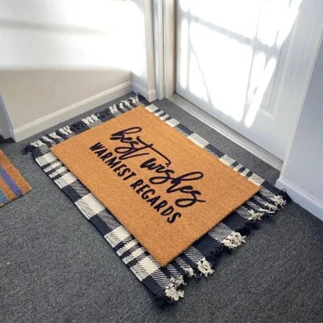 Welcome Doormat - Custom Outdoor Rug Best Wishes Warmest Regards ...