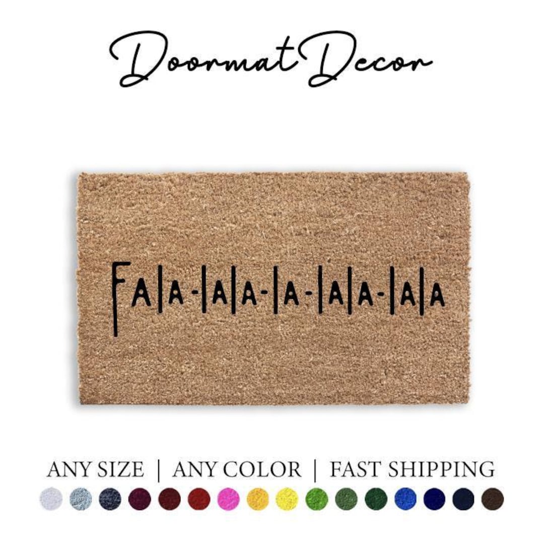 Fala-la-lala Christmas Doormat Personalized Holiday Rug Festive Outdoor ...