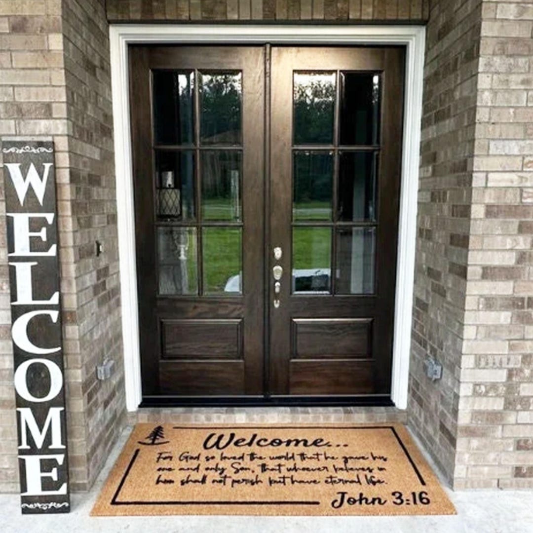 Custom Bible Verse Doormat - Knock the Door Will Be Opened to You ...