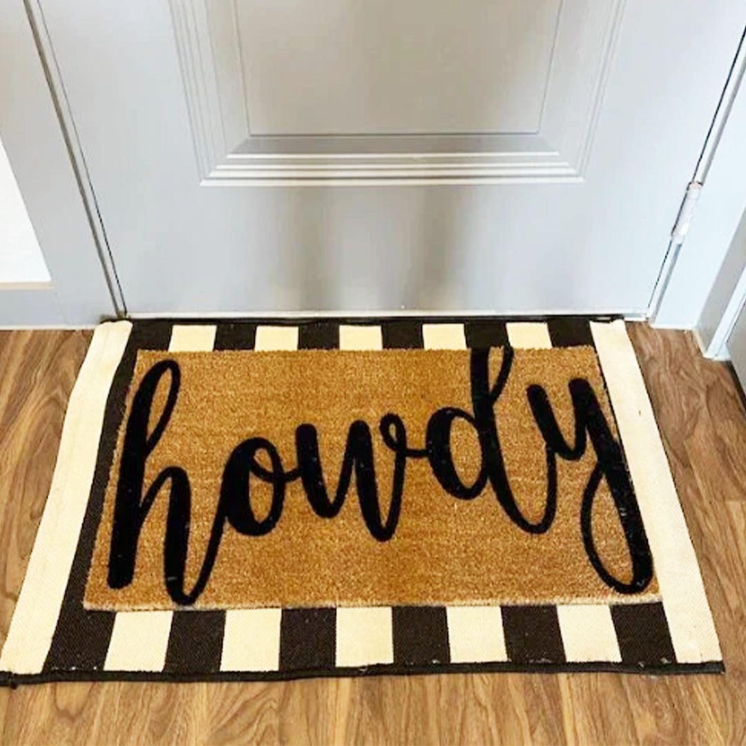 Howdy Doormat - Texan Welcome Mat for Graduation TAMU Aggie Gigem ...