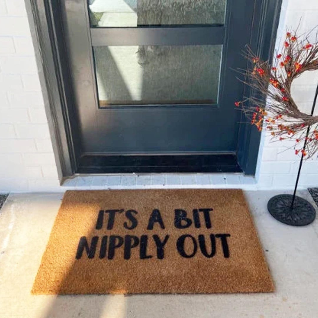 Its A Bit Nipply Out Doormat Custom Snowflake Welcome Mat Christmas ...