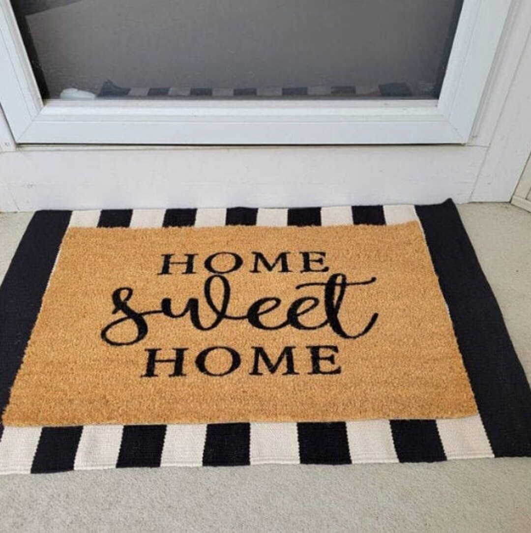 Home Sweet Home Doormat Flocked Coir Outdoor Welcome Mat - Etsy
