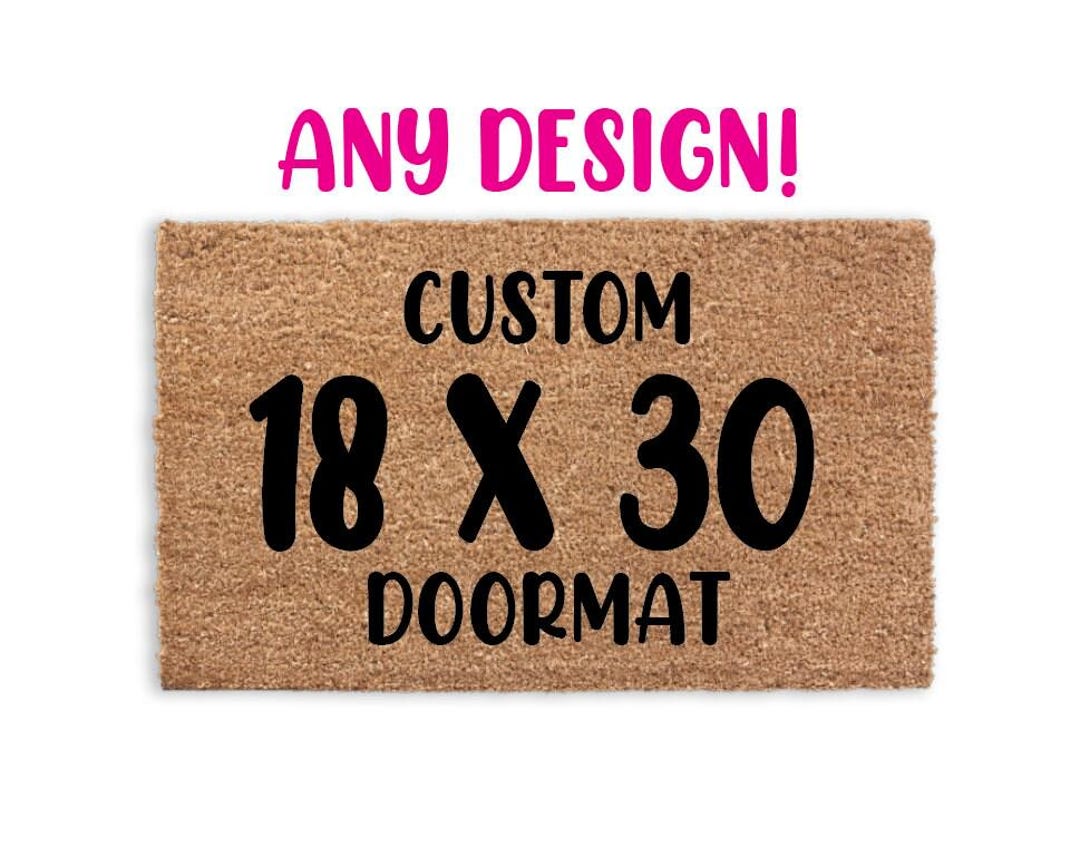 Custom 18x30 Flocked Coir Doormat Personalized Business Logo Rug ...