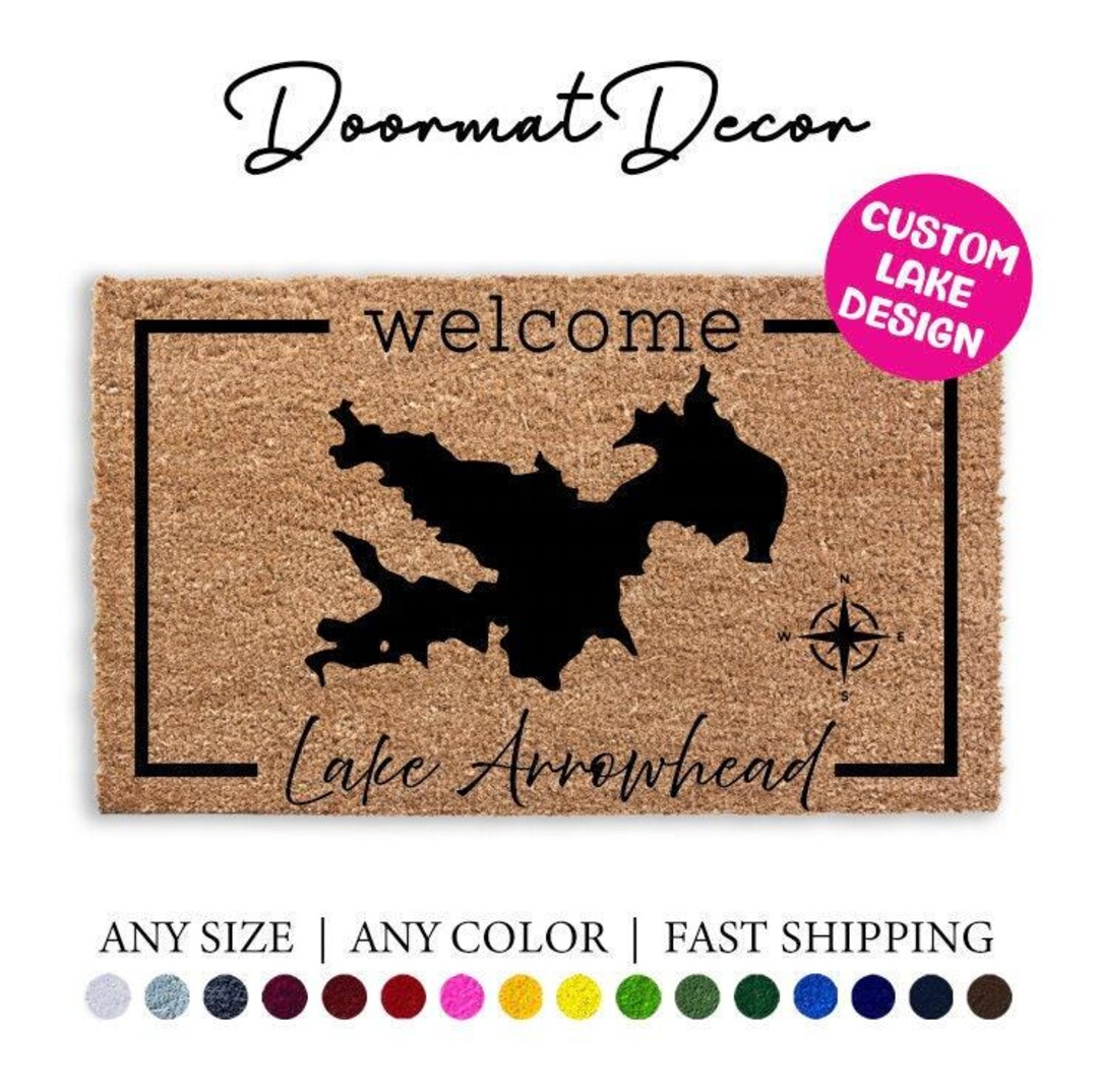 Lake Doormat Custom Lake Name Welcome Mat Outdoor Home Decor - Etsy
