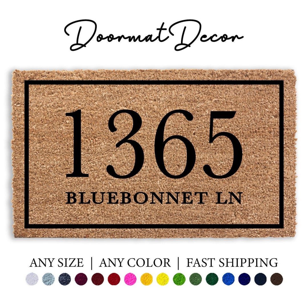 Address Doormat Personalized Street Sign Custom Mat for Home Unique ...