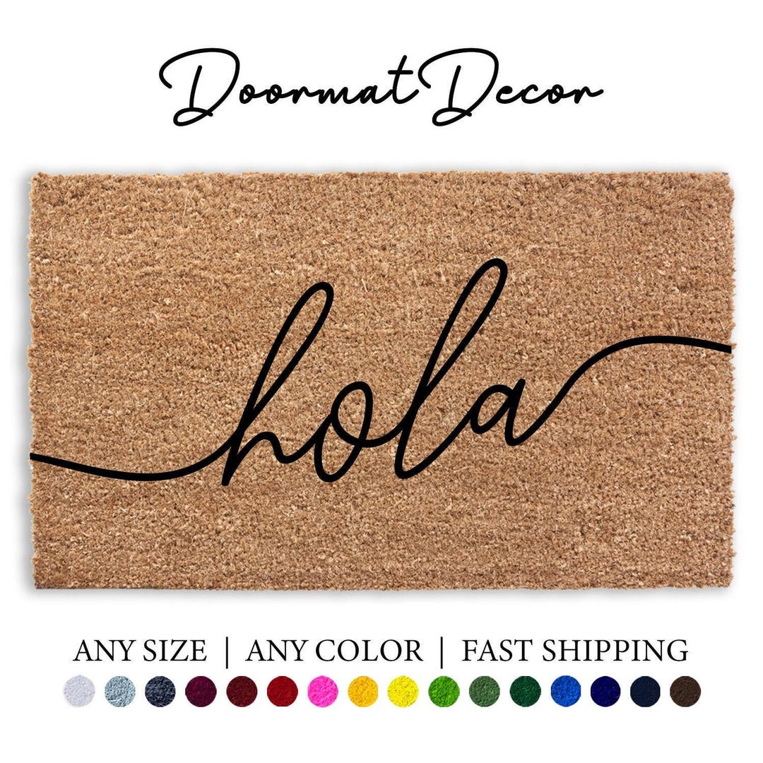 Hola Doormat Personalized Spanish Welcome Mat for Housewarming Gifts - Etsy