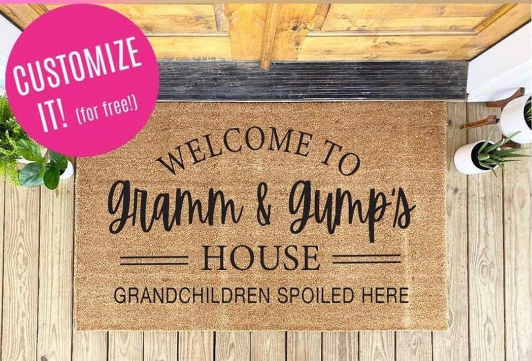 Personalized Welcome Doormat for Nana Papas House Custom Rug Gift for ...