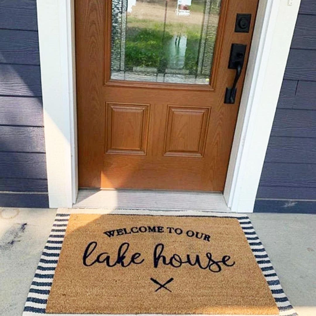 Welcome to Our Lake House Doormat Custom Oars Outdoor Mat Personalized ...