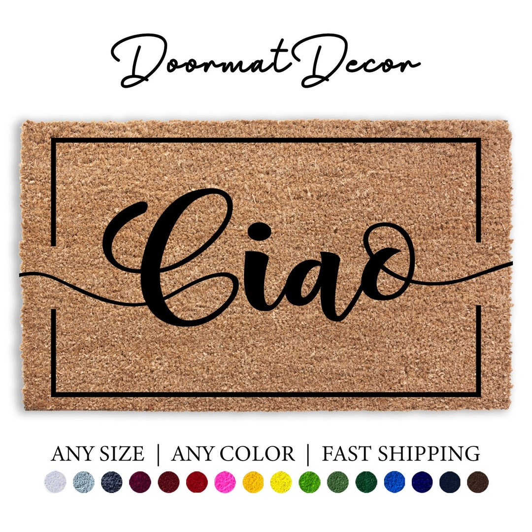 Ciao Flocked Coir Doormat, Italian Doormat, Ciao Italy European Outdoor ...