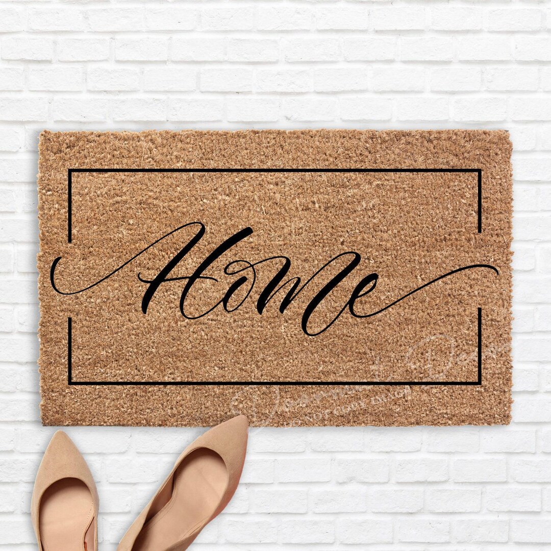 Coir Welcome Mat Flocked Outdoor Doormat for Home Custom Housewarming Gift - Etsy