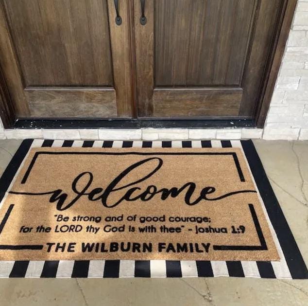 Bible Verse Doormat Personalized God Religious Entryway Door Mat Rug ...