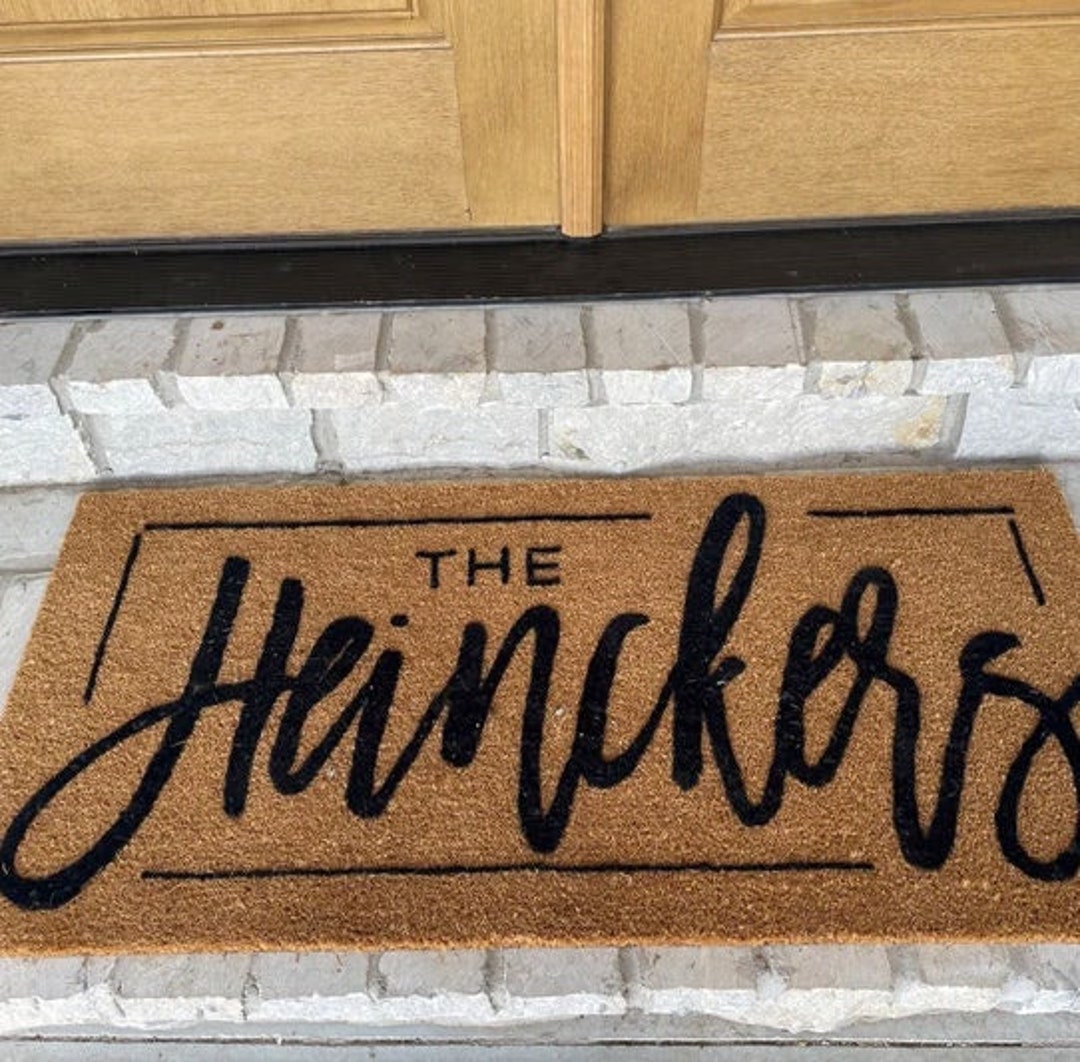 Personalized Name Doormat, Flocked Coir Door Mat, Welcome Mat ...