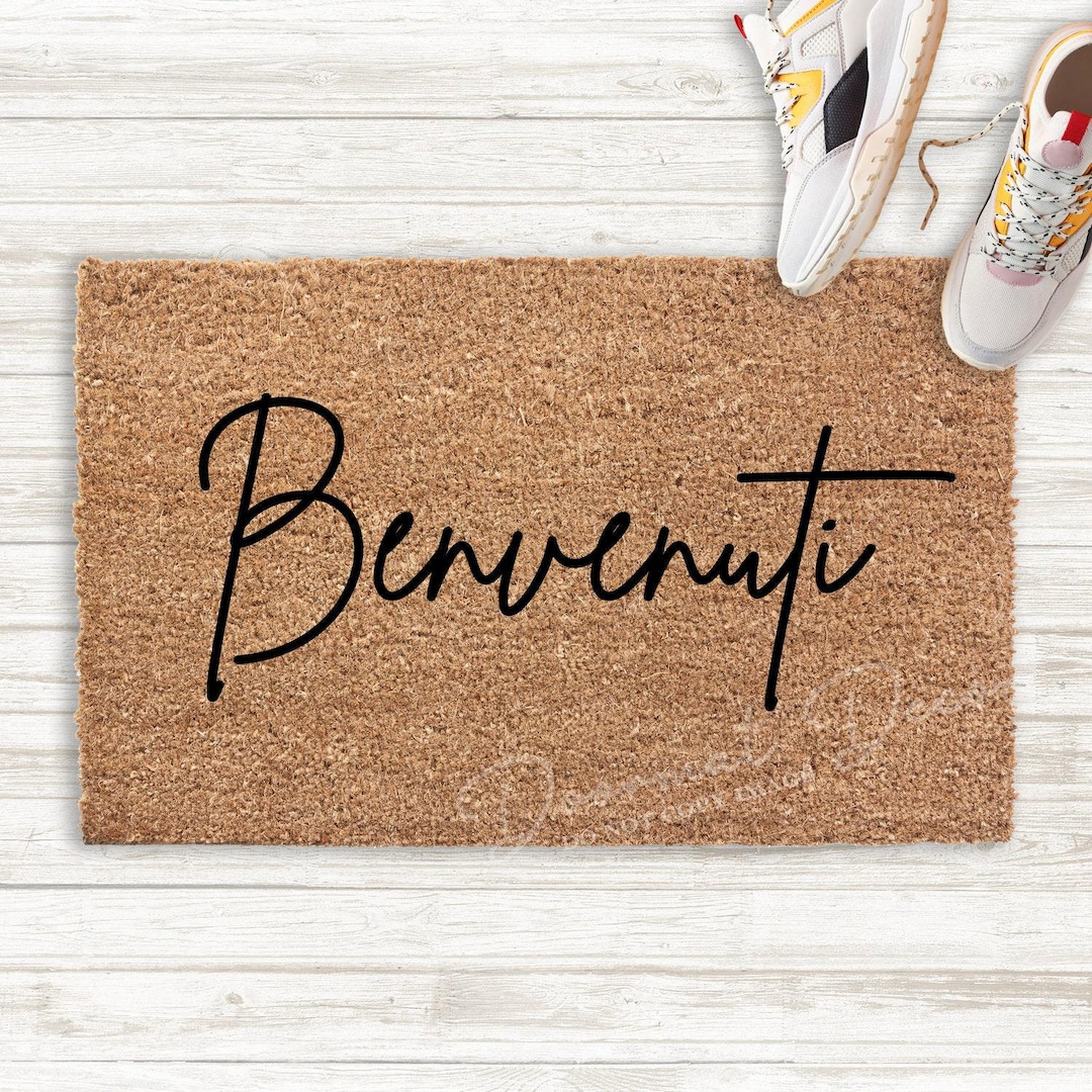 Benvenuti Flocked Coir Doormat Custom Italian Welcome Mat Housewarming ...
