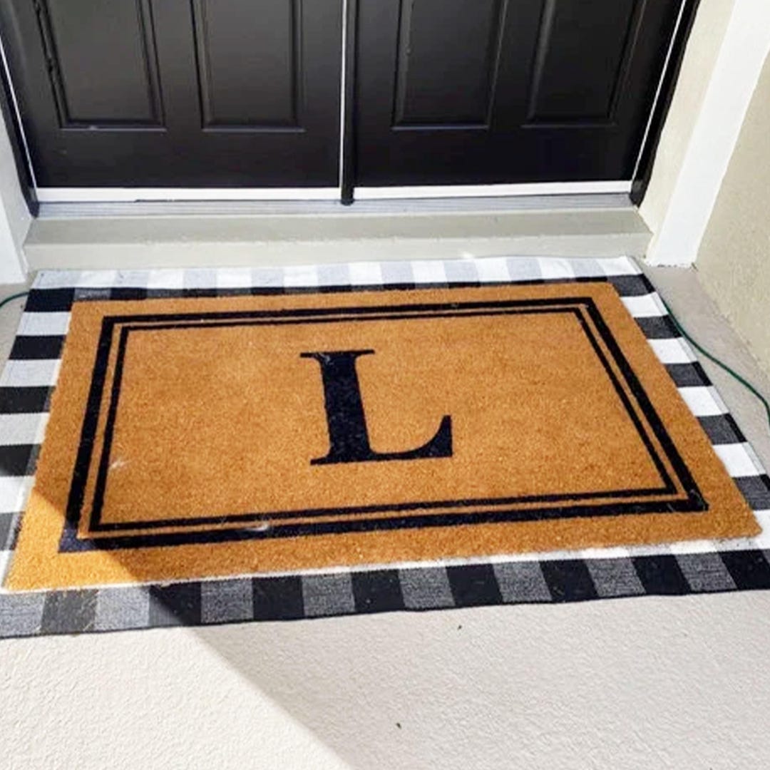 Monogrammed Coir Doormat - Family Name Welcome Mat for Housewarming ...