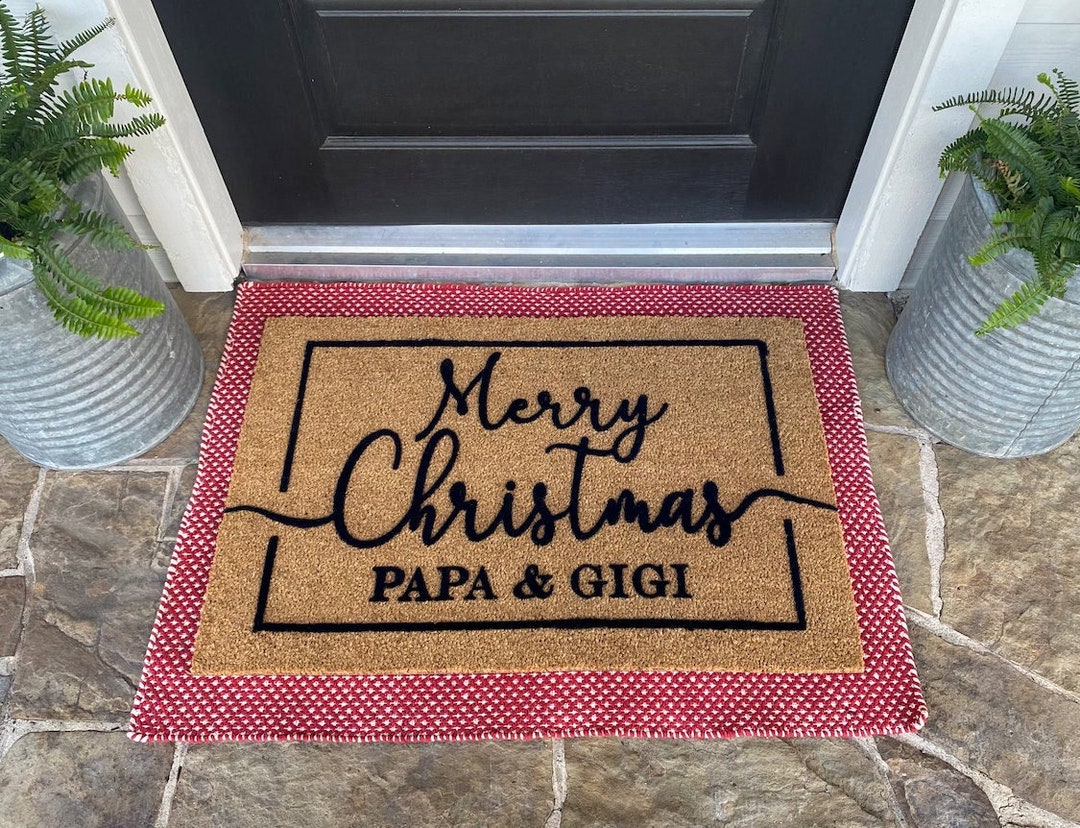 Personalized Grandparent Christmas Doormat, Grandma Grandpa Door Mat ...